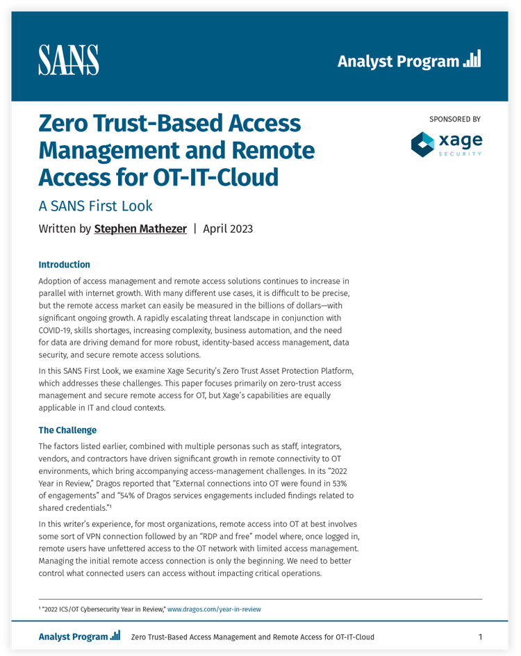 SANS First Look: Zero Trust-Based Access Management and Remote Access ...